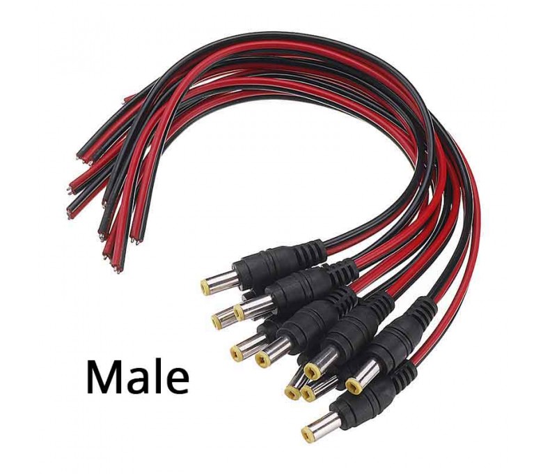 Set cablu conectare cu mufe DC Jack mama-tata 5.5*2.1mm, 29cm, CCTV ...