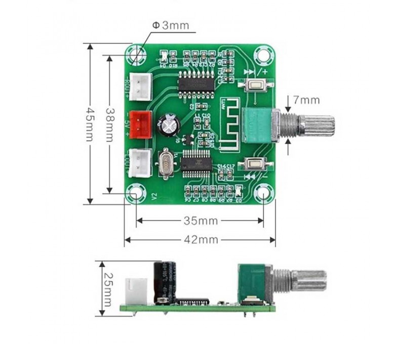 Modul bluetooth 5.0 cu amplificator audio stereo XH-A158, 5W*2 ...