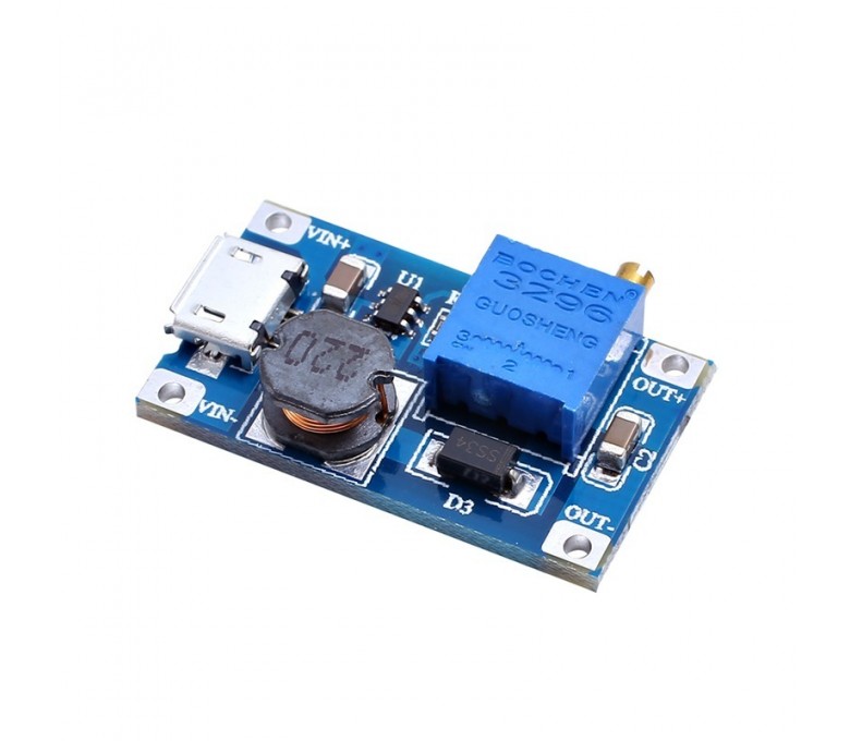 Modul DC-DC step-up ajustabil 2A 2-24V la 28V MT3608 micro USB, pentru ...